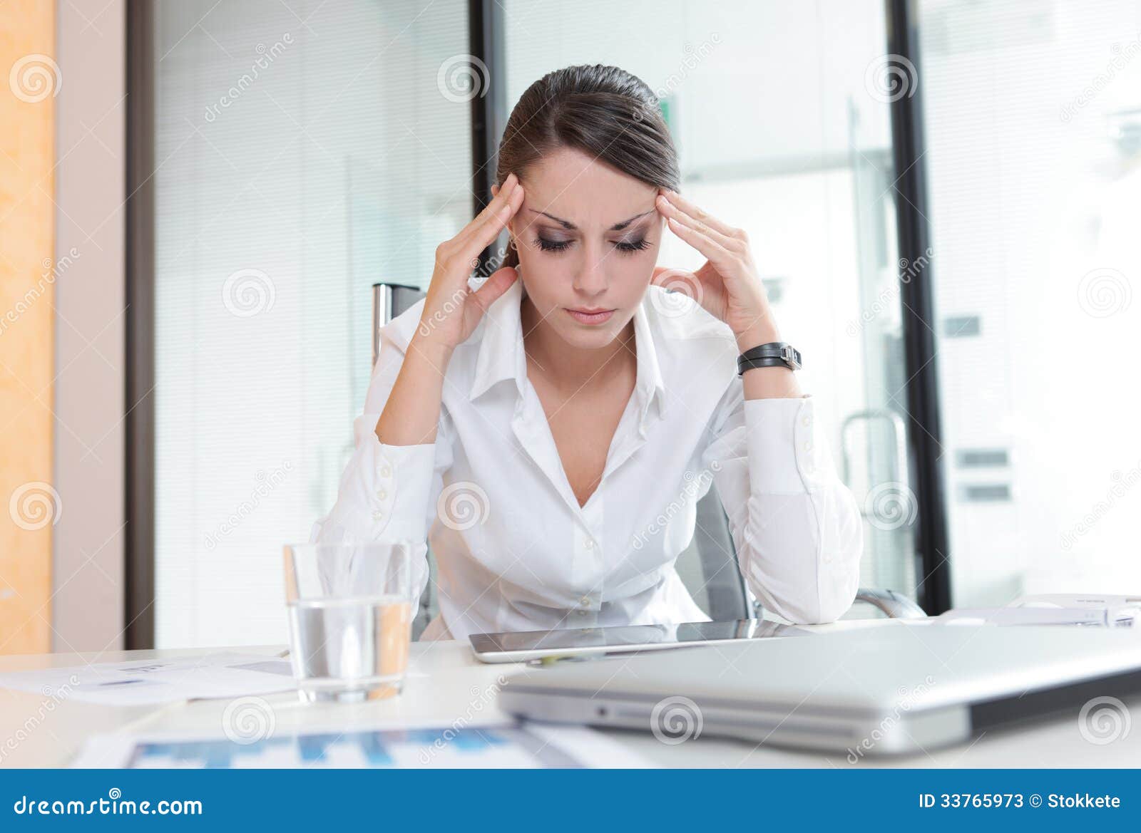 Workplace headache stock image. Image of worried, physical - 33765973