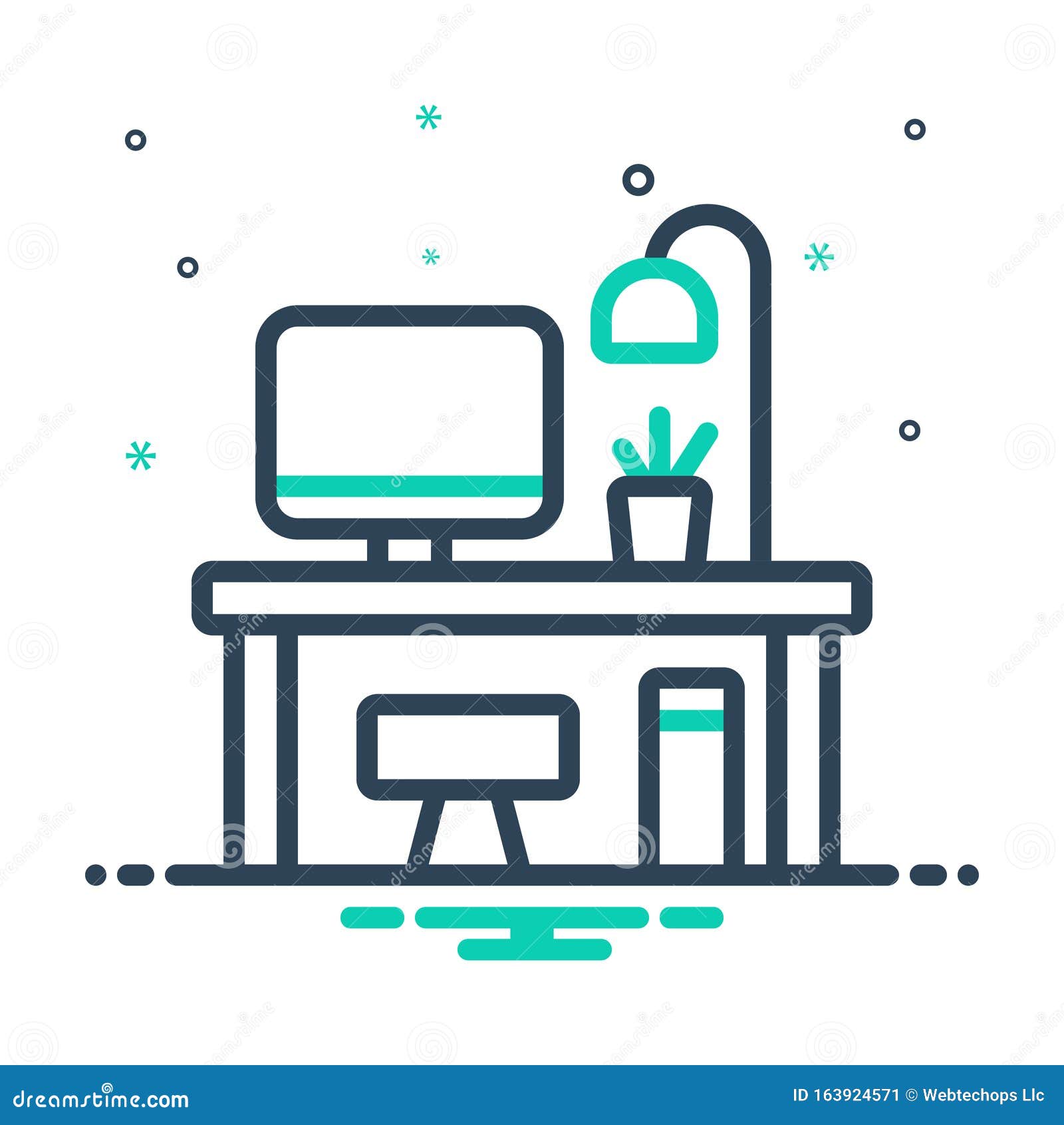 Mix Icon for Workplace, Foundation and Interior Stock Vector ...