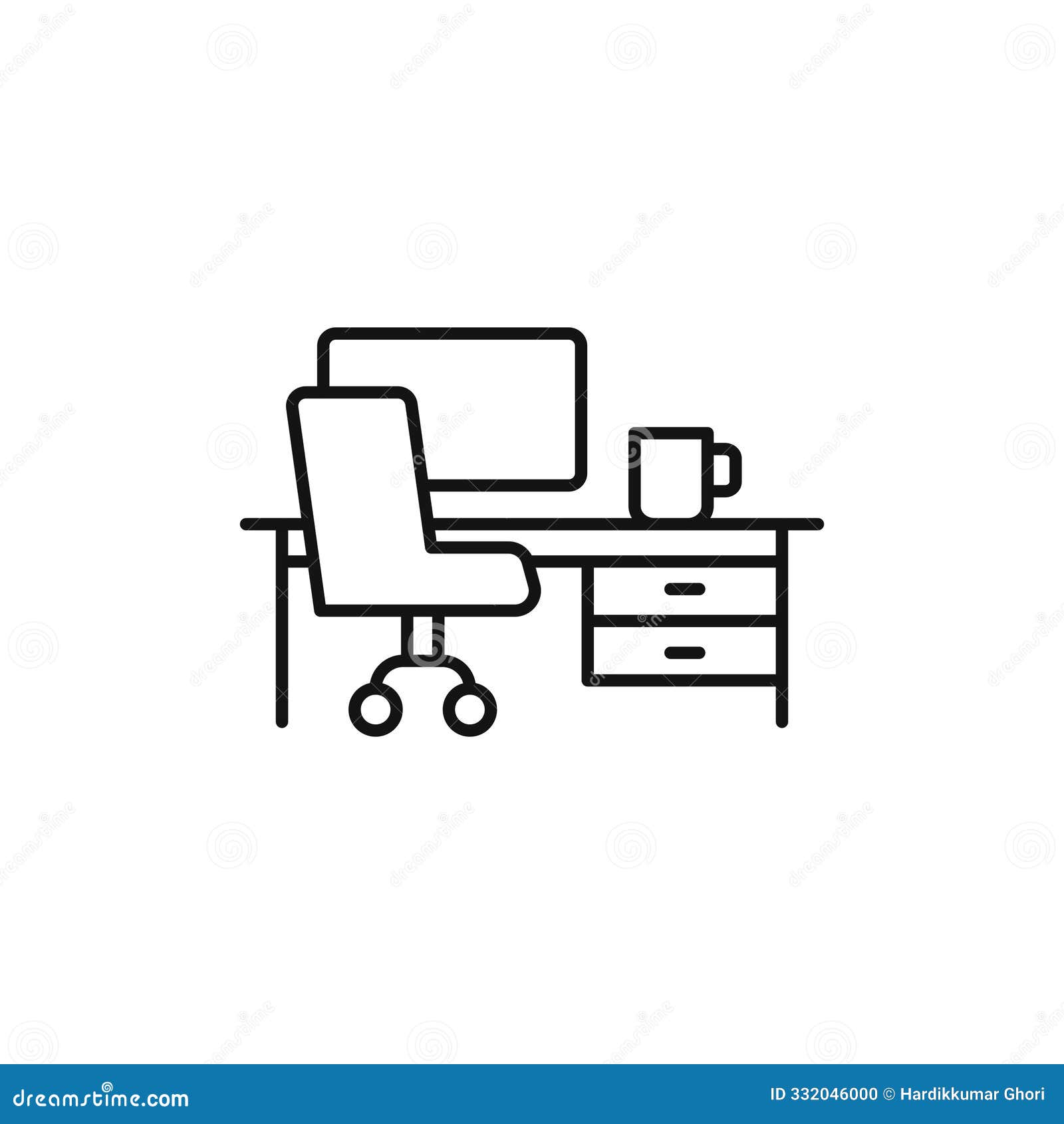 Workplace Icon Symbol on White Background Stock Vector - Illustration ...