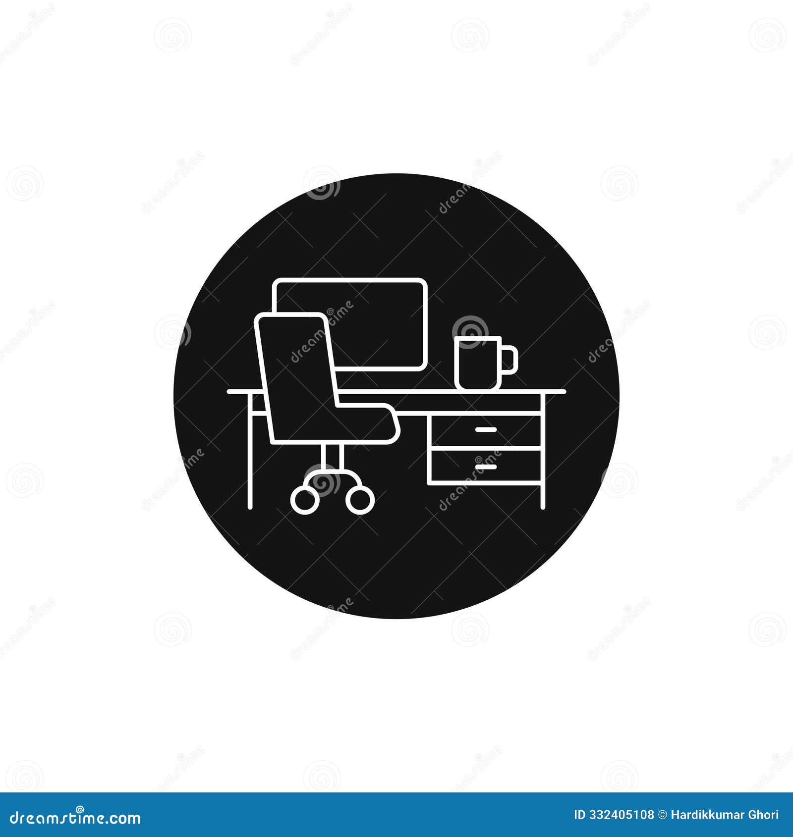 Workplace Icon Symbol on White Background Stock Illustration ...