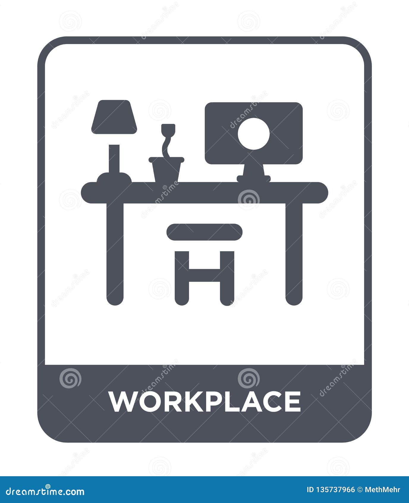 Workplace Icon In Trendy Design Style Workplace Icon Isolated On White Background Stock Vector