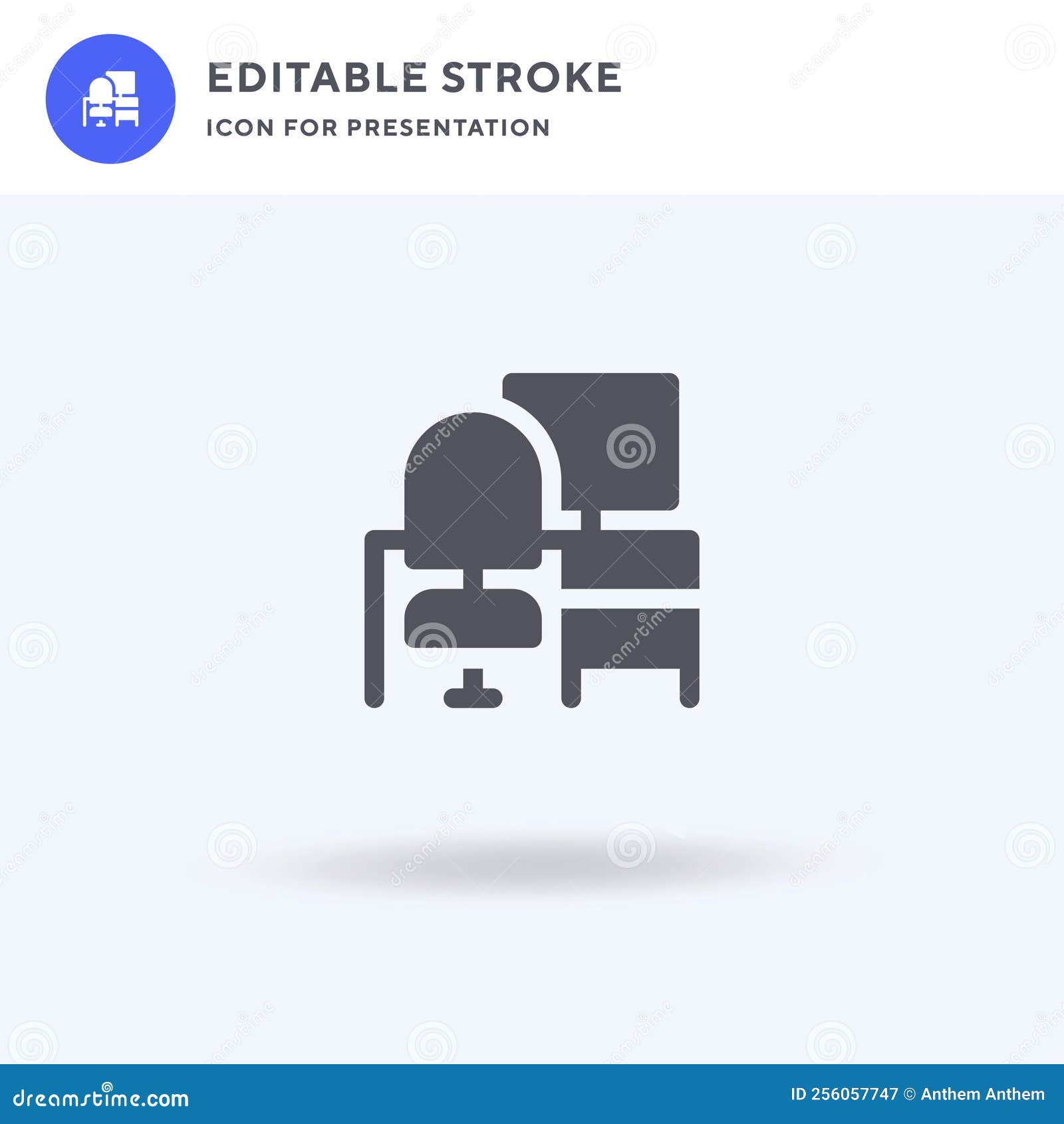 Workplace Icon Vector, Filled Flat Sign, Solid Pictogram Isolated on ...