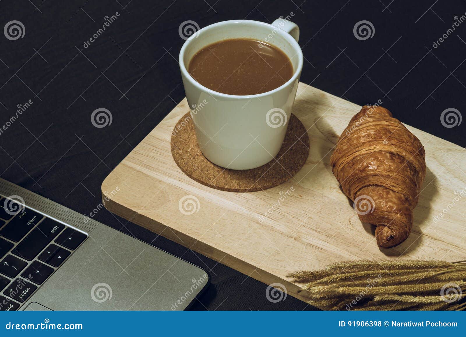 Workplace , Image of Notebook Computer with Cup of Coffee with ...