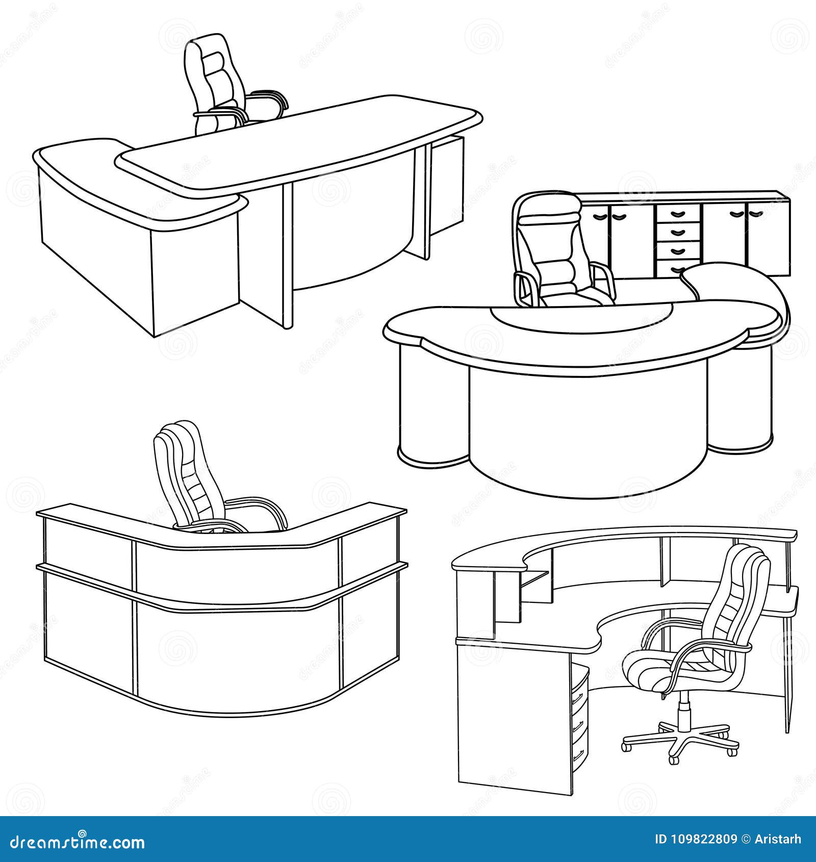 Workplace interior sketch stock vector. Illustration of creative ...
