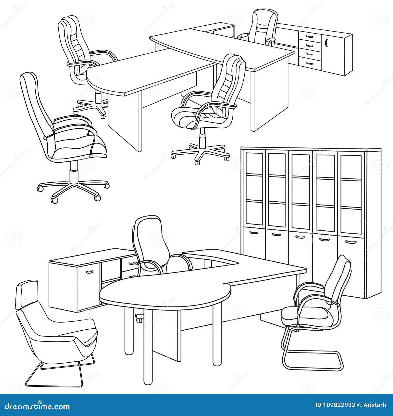 Workplace interior sketch stock vector. Illustration of freelancer ...