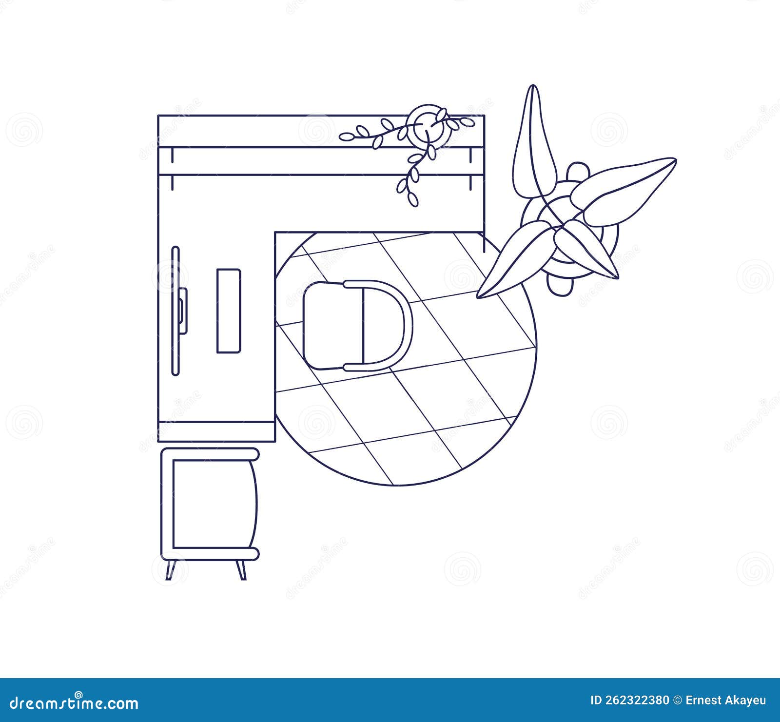 Workplace Interior Top View. Outlined Office Layout, Overhead Design ... Workplace Interior Top View. Outlined Office Layout, Overhead Design ...