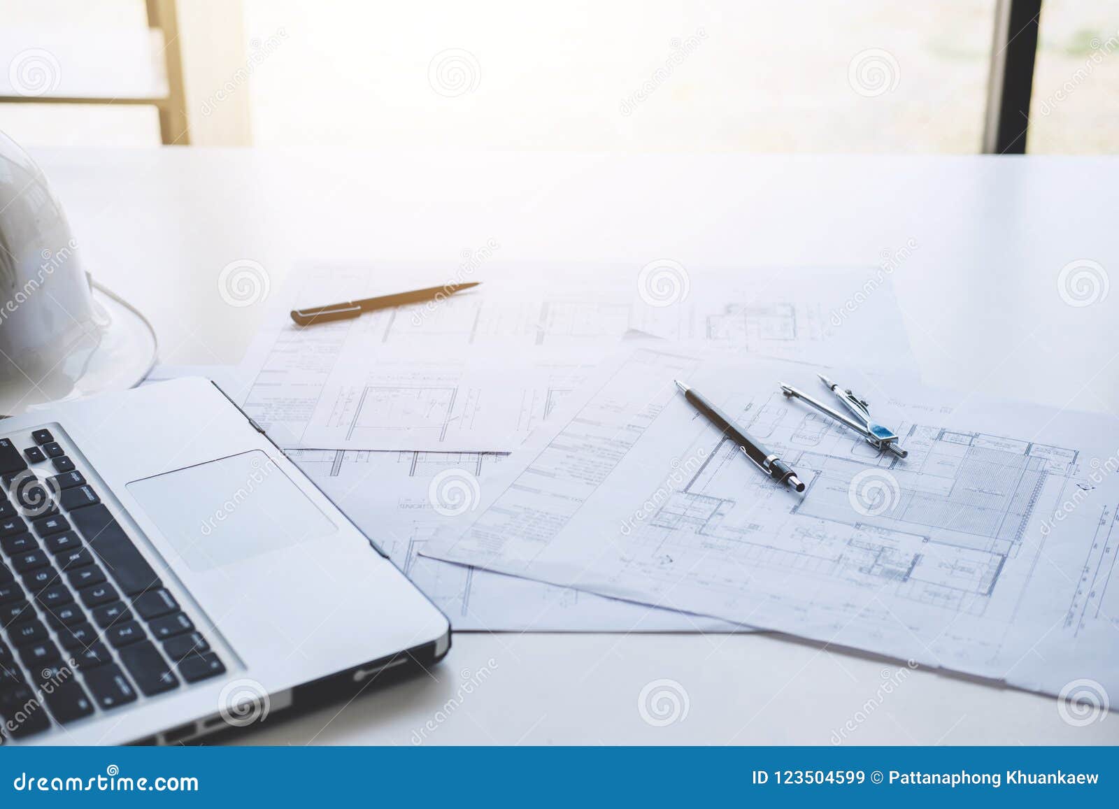 Workplace Items of Architect or Engineering Tools for Project Stock ...