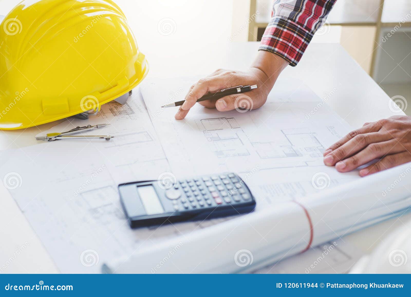 Workplace Items Tools For Project, Architect Or Engineer Working On ...