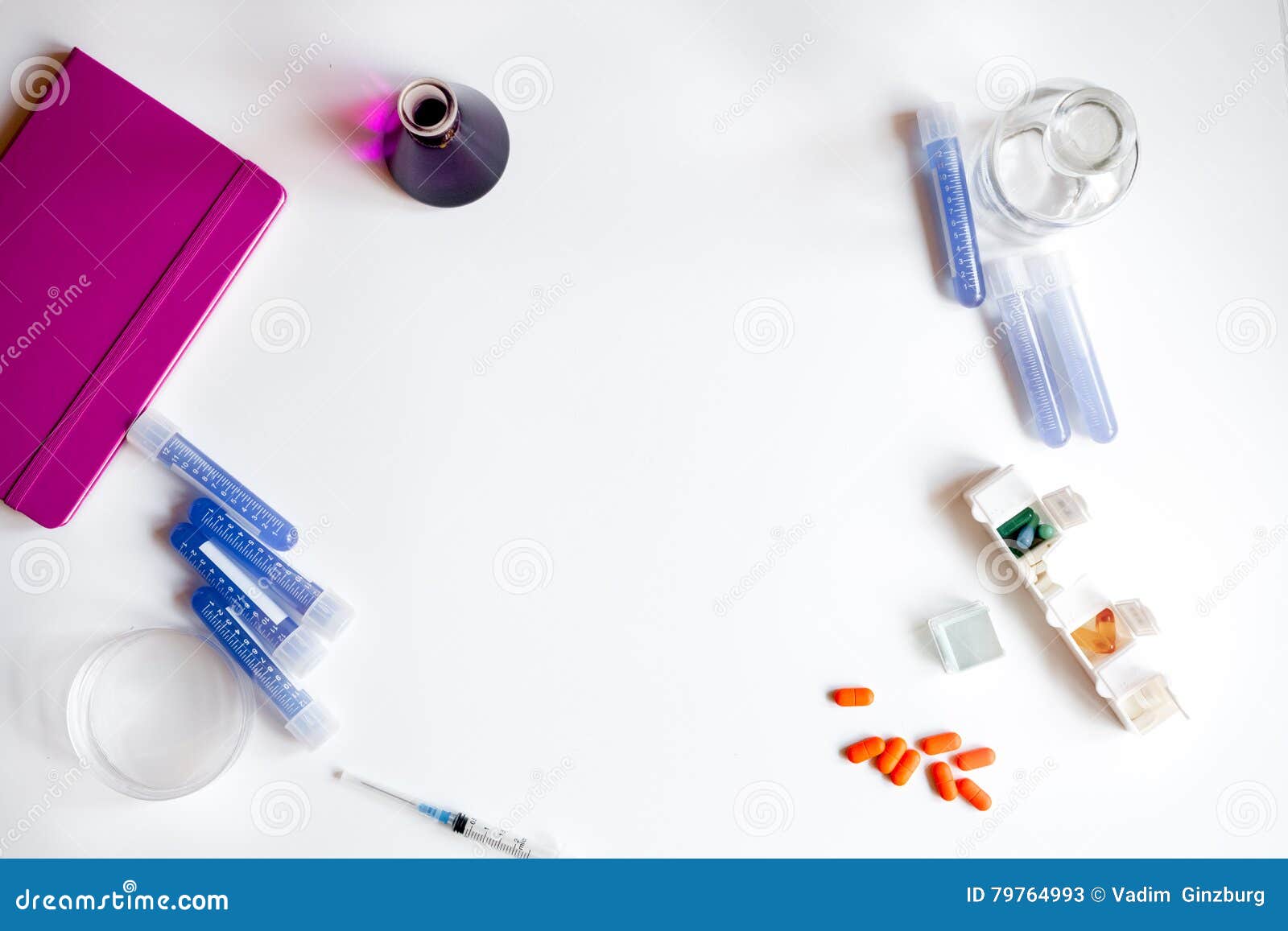 Workplace in the Laboratory Top View Stock Image - Image of healthcare ...