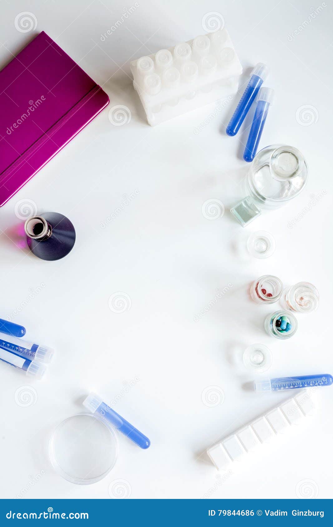 Workplace in the Laboratory Top View Stock Photo - Image of healthcare ...