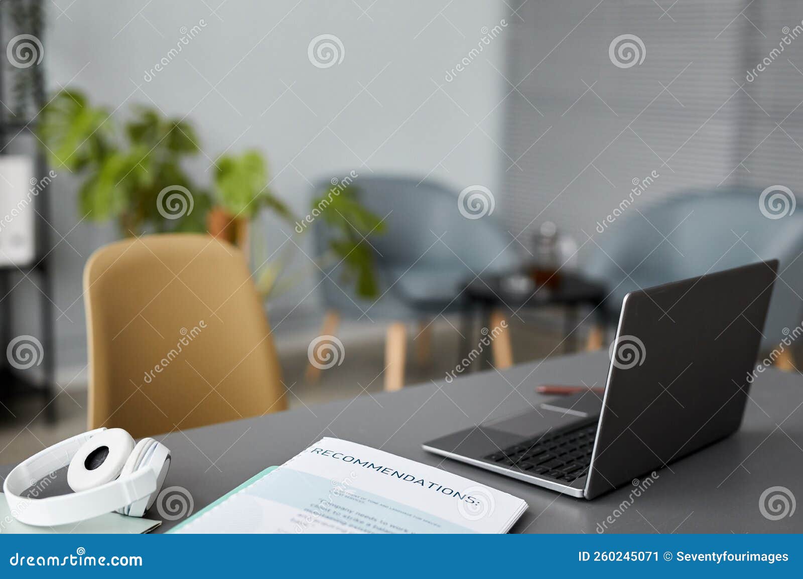 Workplace with Laptop of Student of Online Course of Study or ...