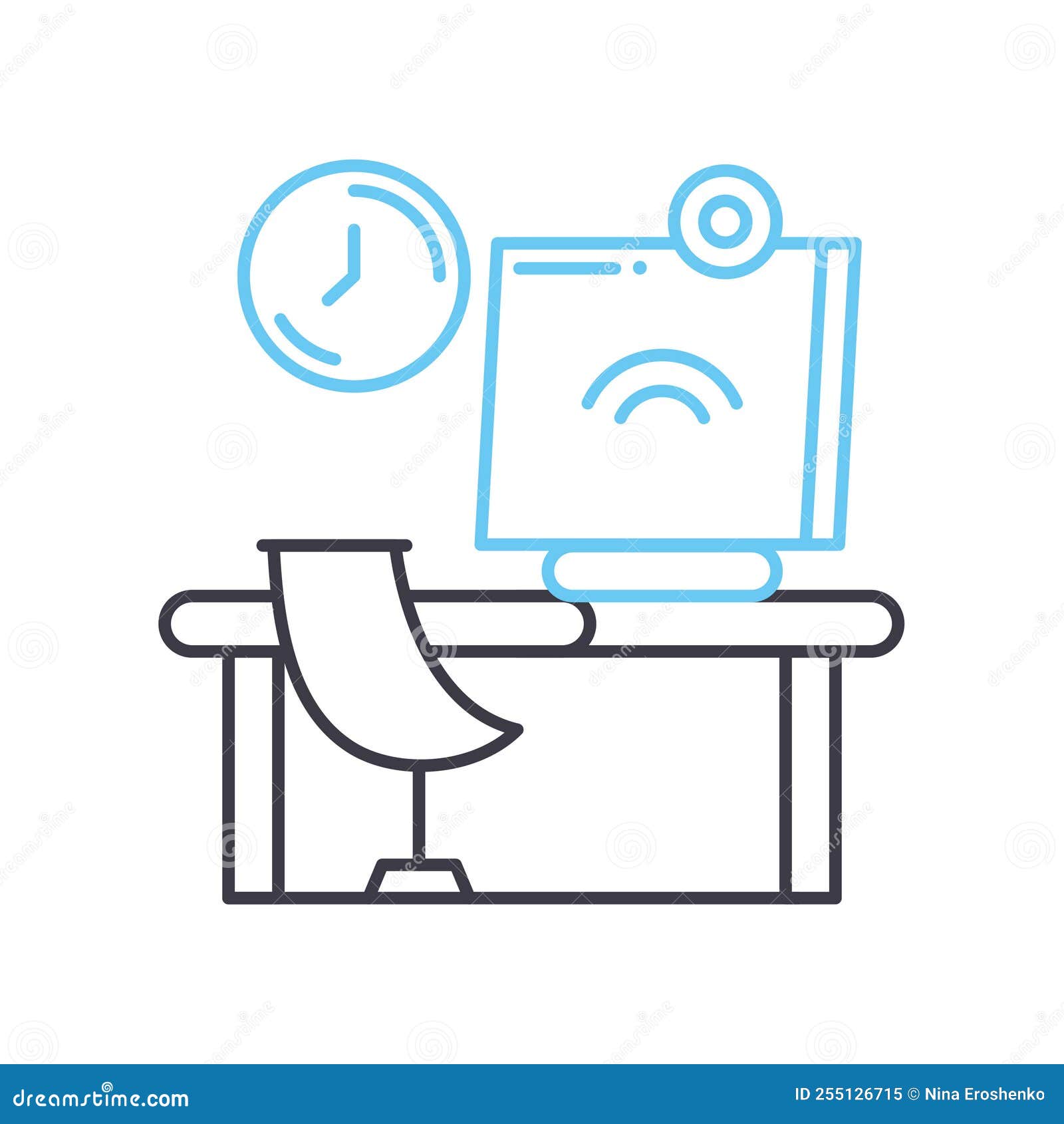 Workplace Line Icon, Outline Symbol, Vector Illustration, Concept Sign ...