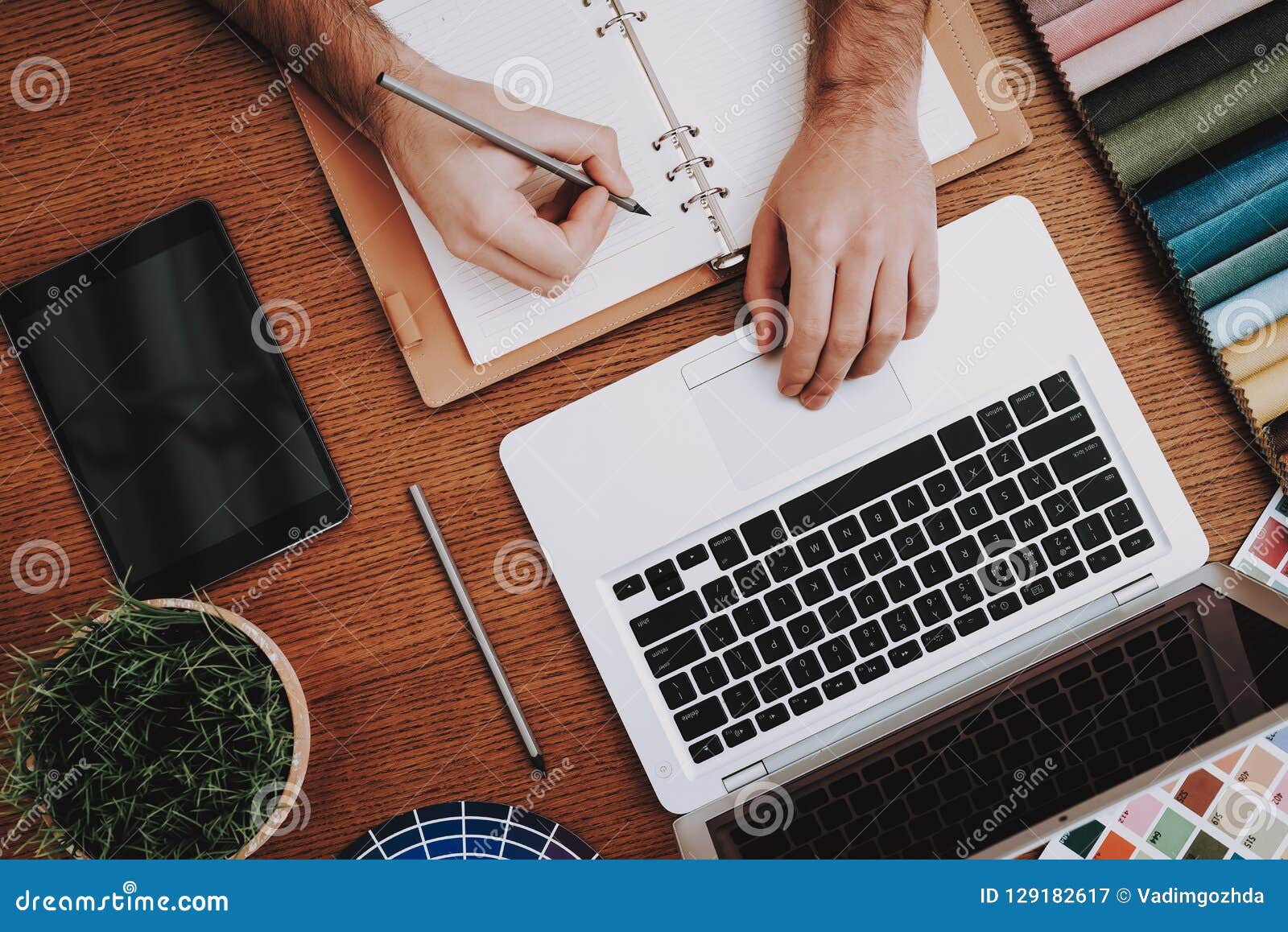 Workplace Man Laptop Table Glasses Keyboard Stock Image Image