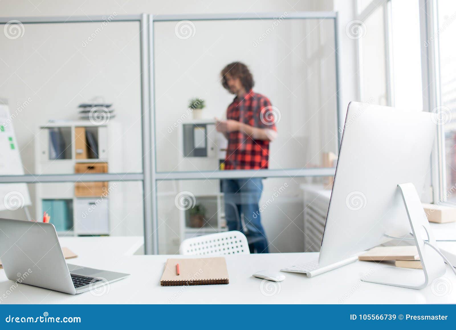 Workplace of manager stock image. Image of office, computer - 105566739