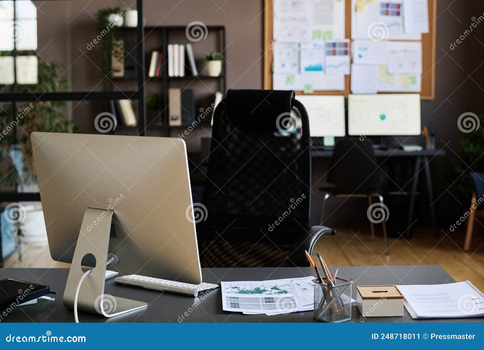 Workplace of Manager at Office Stock Image - Image of technology ...