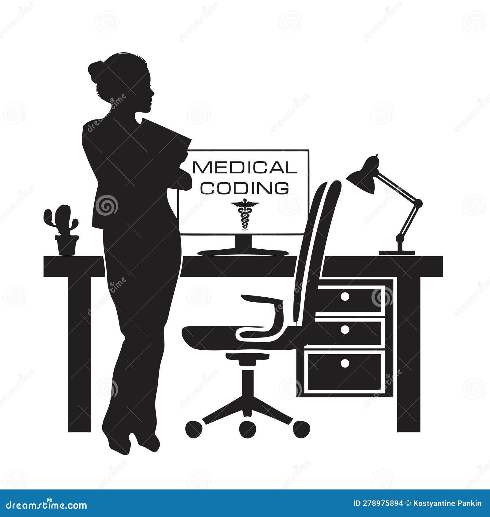 Workplace Medical Coder stock vector. Illustration of specialist ...