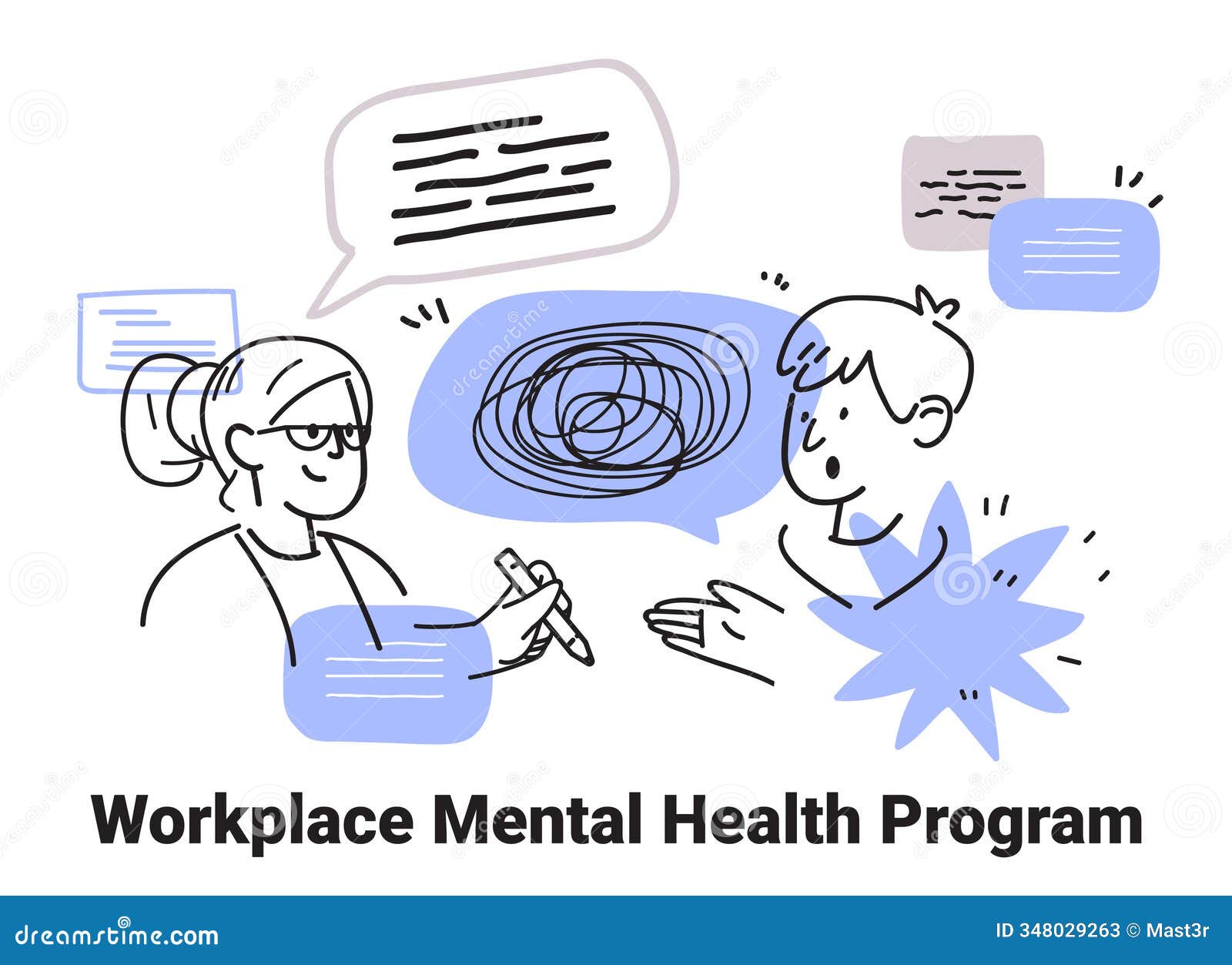 Workplace Mental Health Program Discussion Between Colleagues In An ...