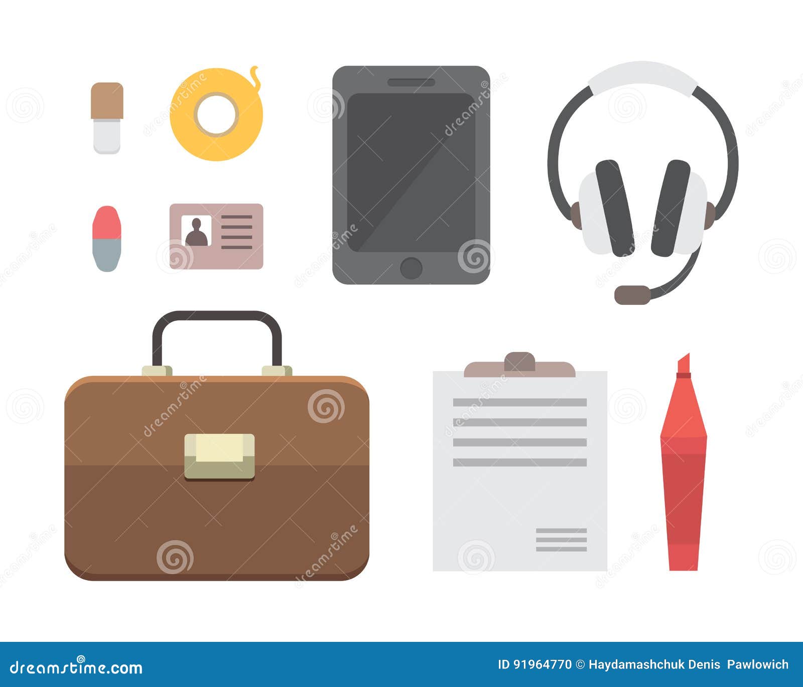 Workplace with Mobile Devices and Documents. Office Personal and ...