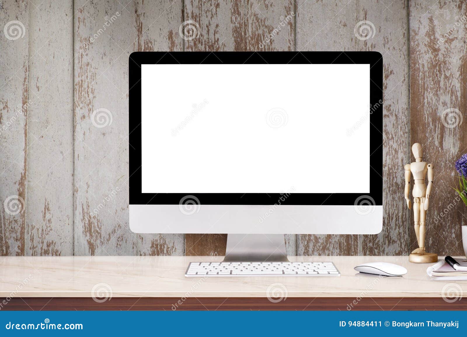 Workplace with Modern Desktop Computer. Stock Image - Image of design ...