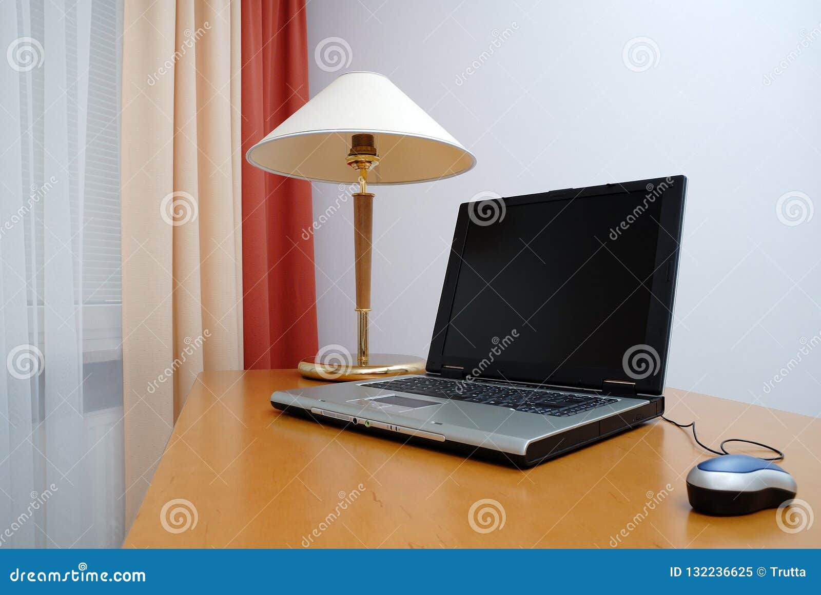 Workplace, Modern Laptop on Desk Stock Image - Image of laptop, room ...
