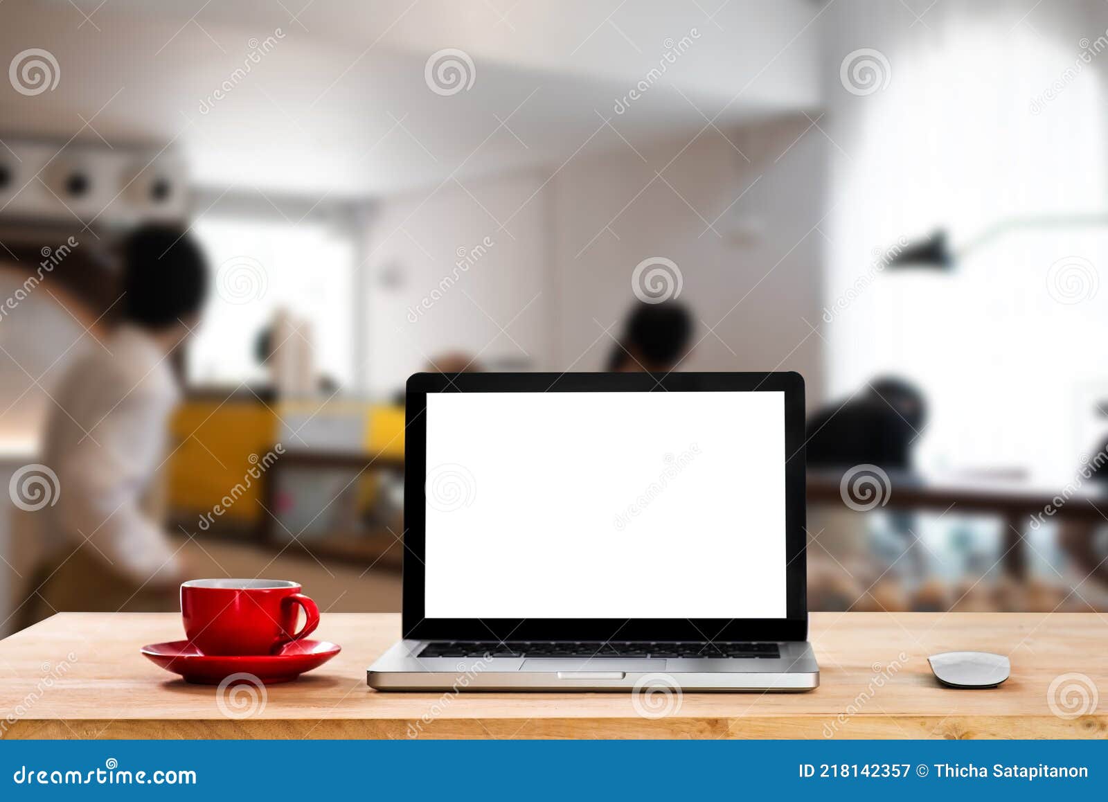 Workplace with Notebook Laptop and Coffee Cup Comfortable Work Table in ...