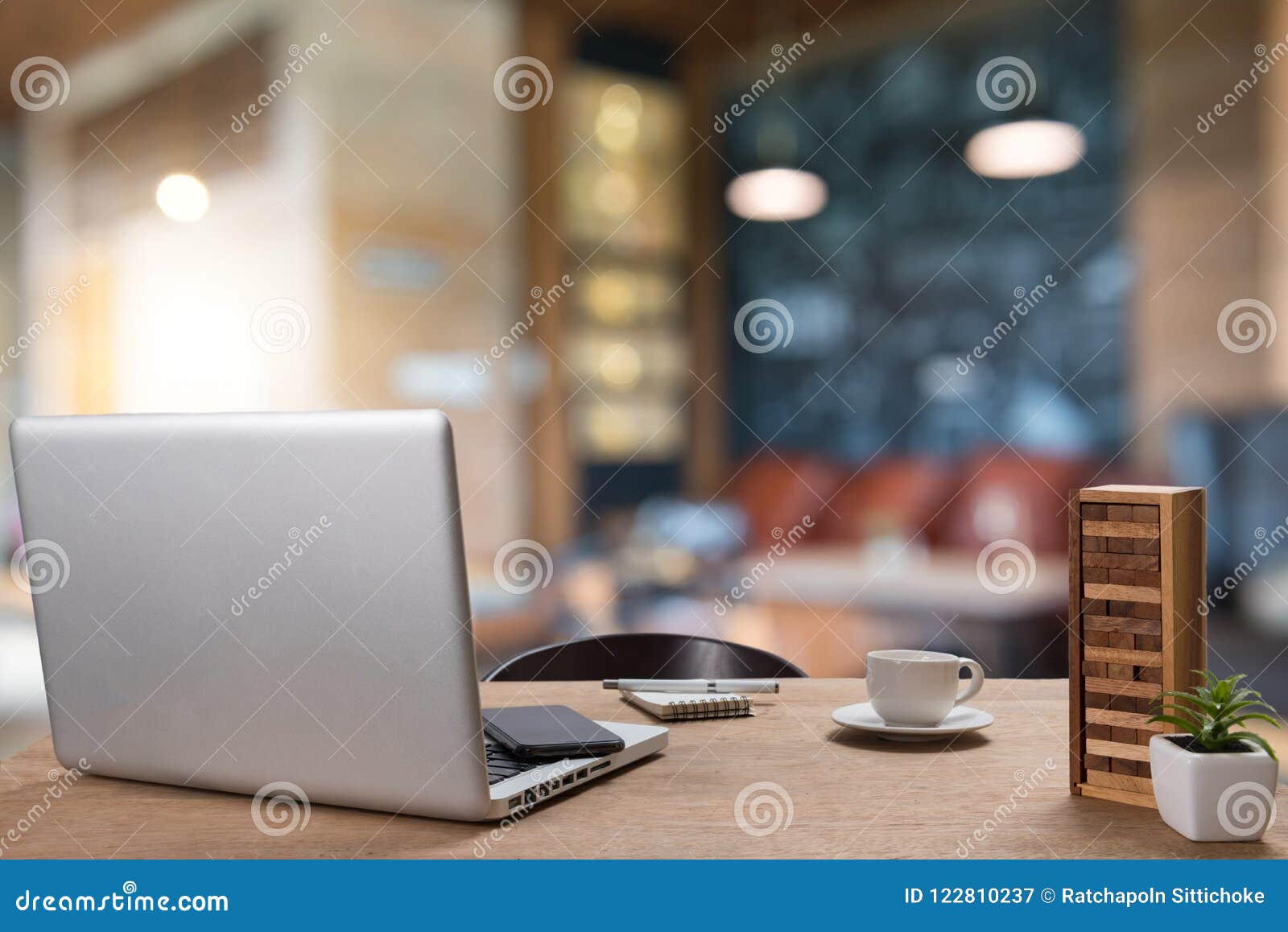 Workplace with Notebook Laptop Stock Image - Image of internet, digital ...