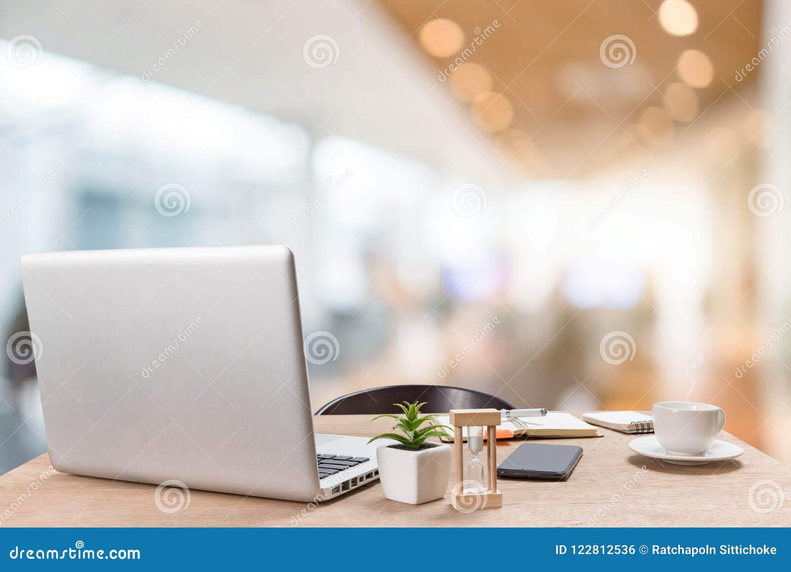 Workplace with Notebook Laptop Stock Photo - Image of cozy, freelance ...