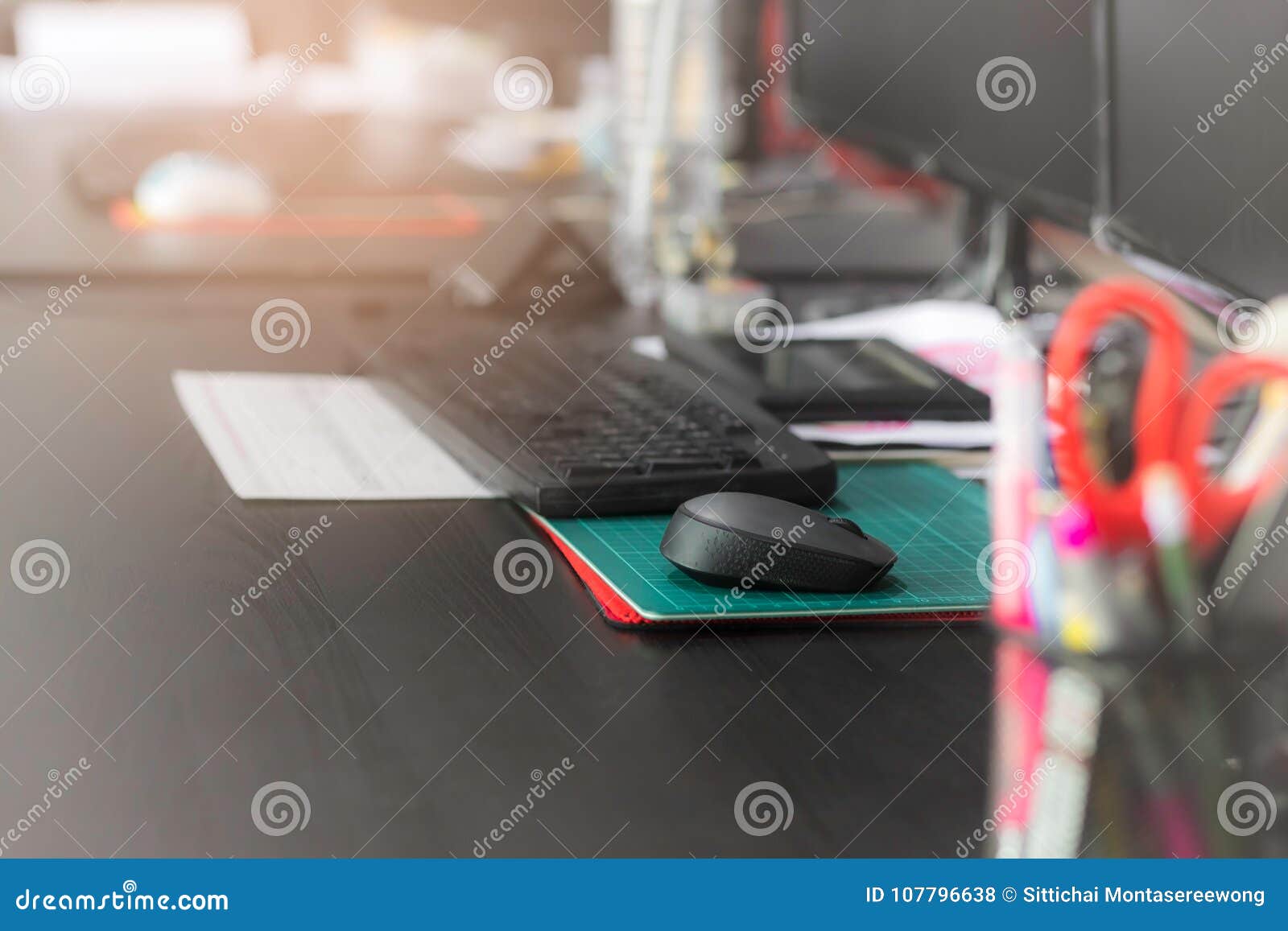 Workplace and Office Appliances. Stock Photo - Image of design, modern ...