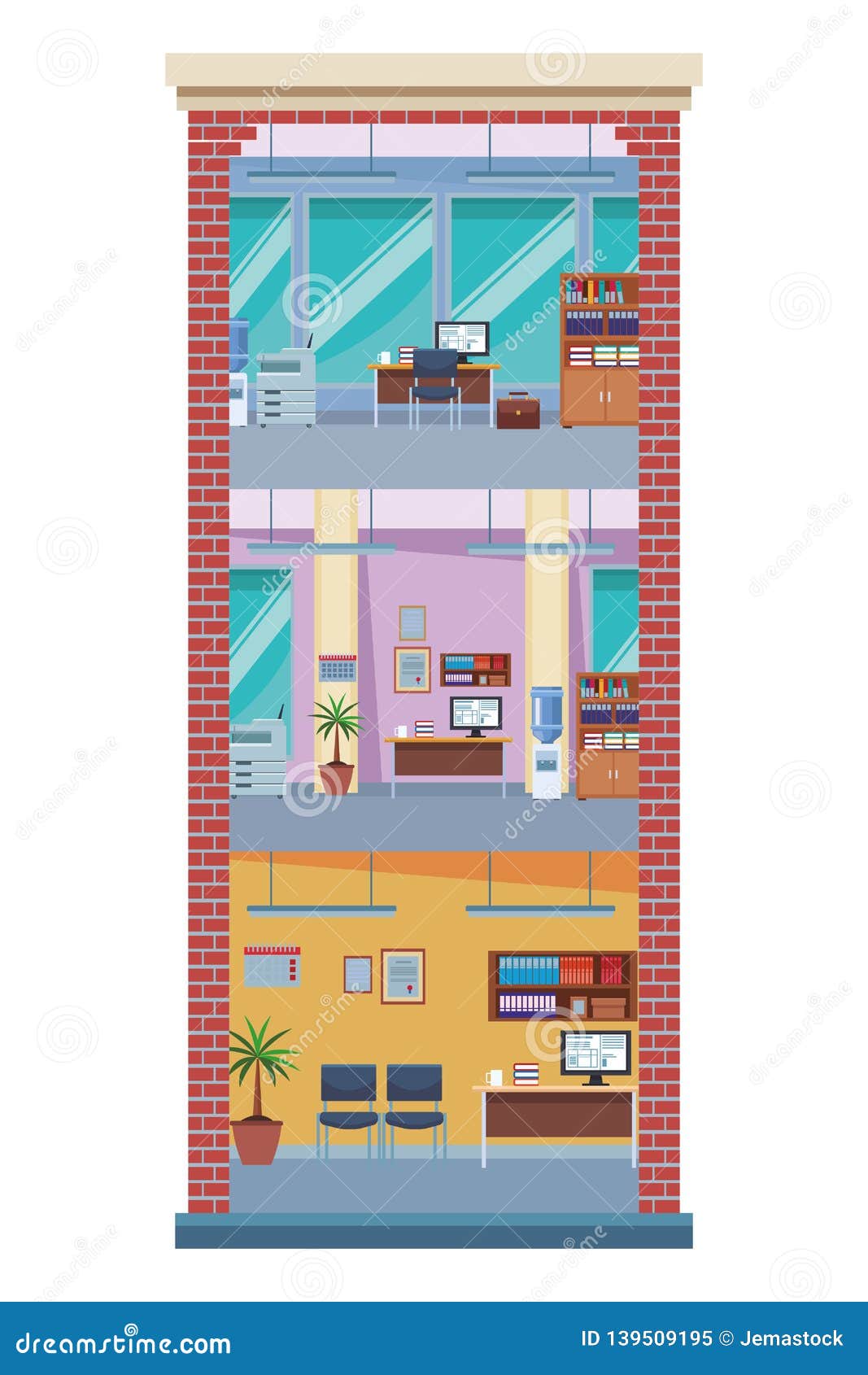 Workplace office building stock vector. Illustration of business ...
