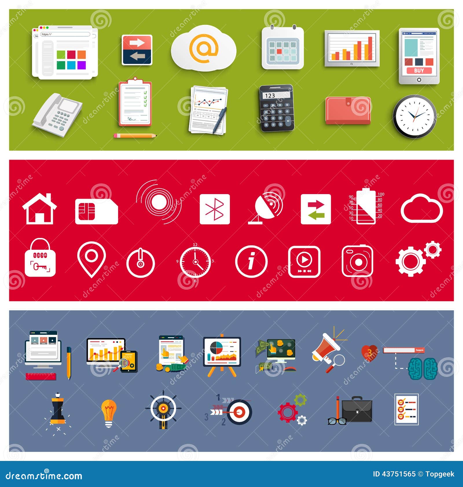 Workplace Office and Business Work Elements Set Stock Vector ...