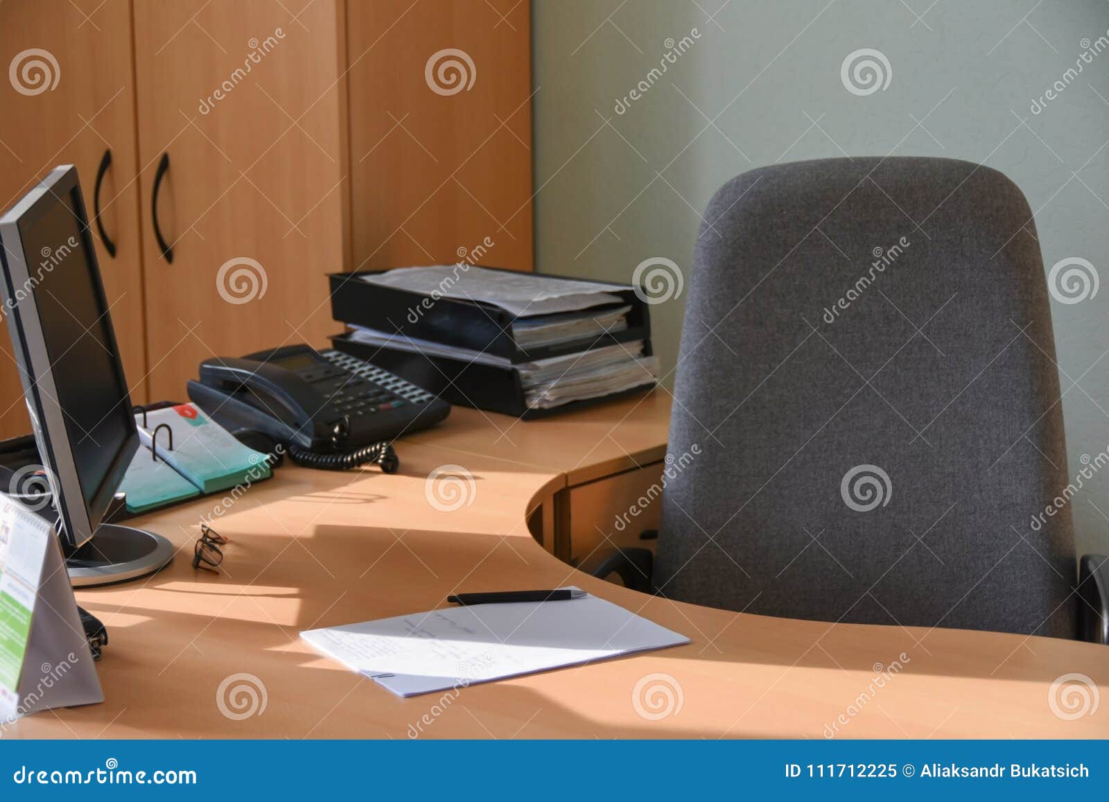 Workplace of an Official in the Office Stock Image - Image of ...