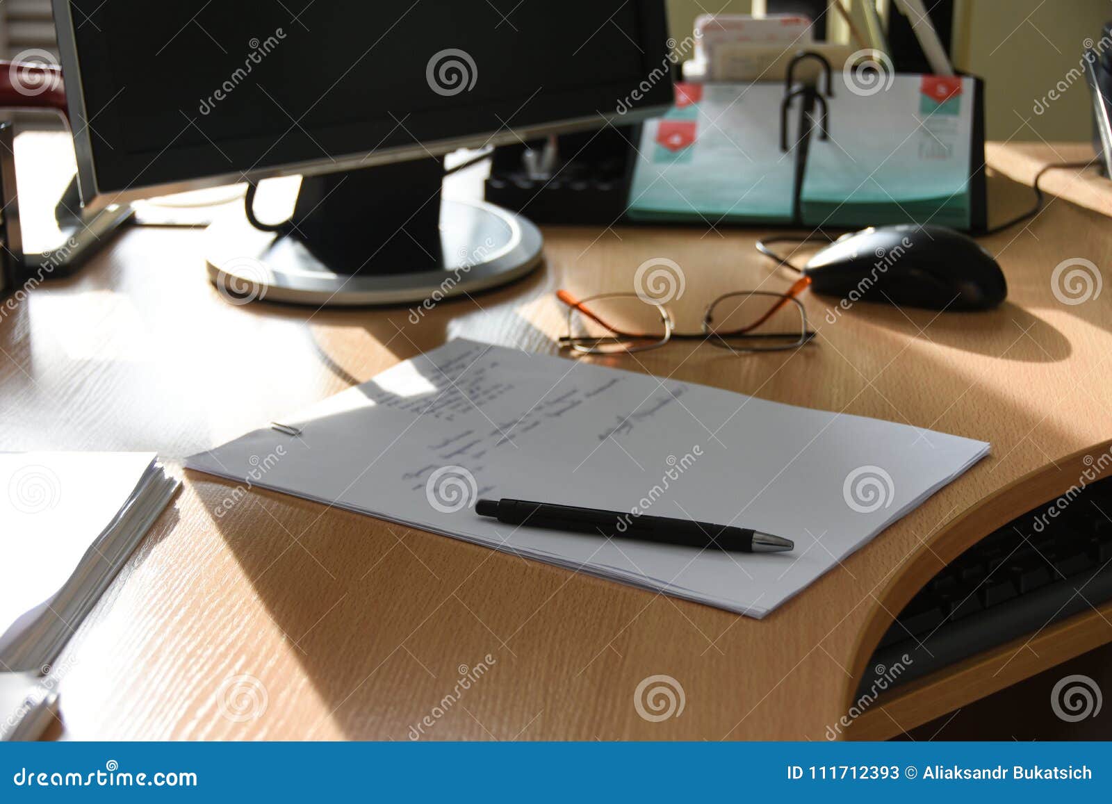 Workplace of an Official in the Office Stock Image - Image of male ...