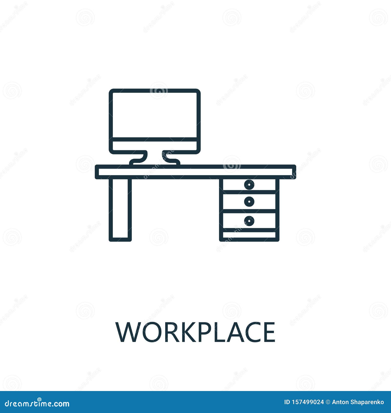 Workplace Outline Icon. Thin Line Concept Element from Productivity ...