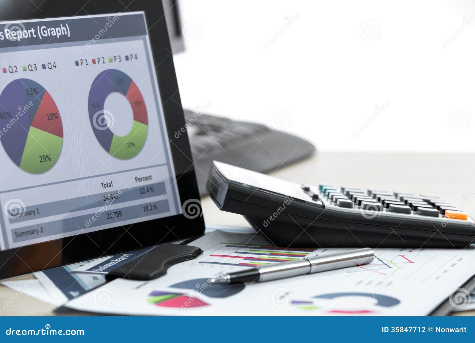 Workplace with Paper and Electronic Documents Stock Photo - Image of ...