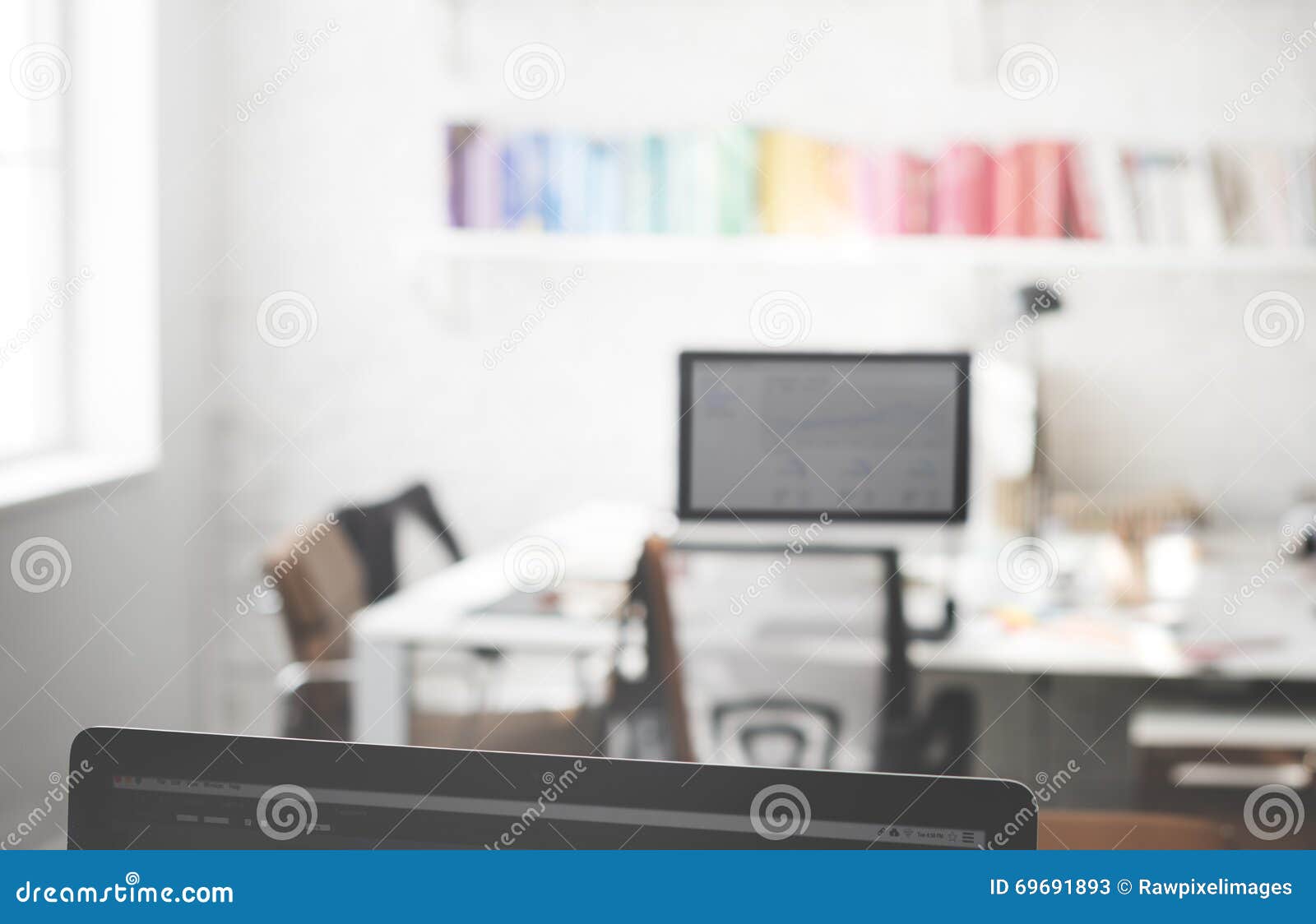 Workplace Place of Work Office Interior Concept Stock Image - Image of ...