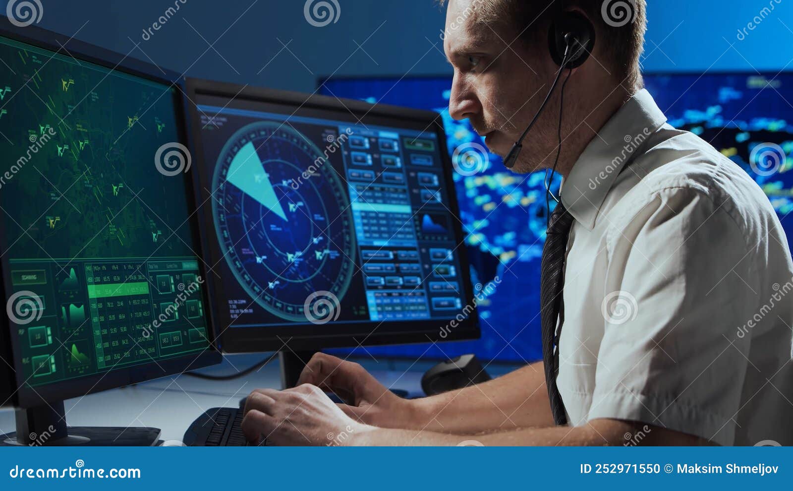 Workplace of the Professional Air Traffic Controller in the Control ...