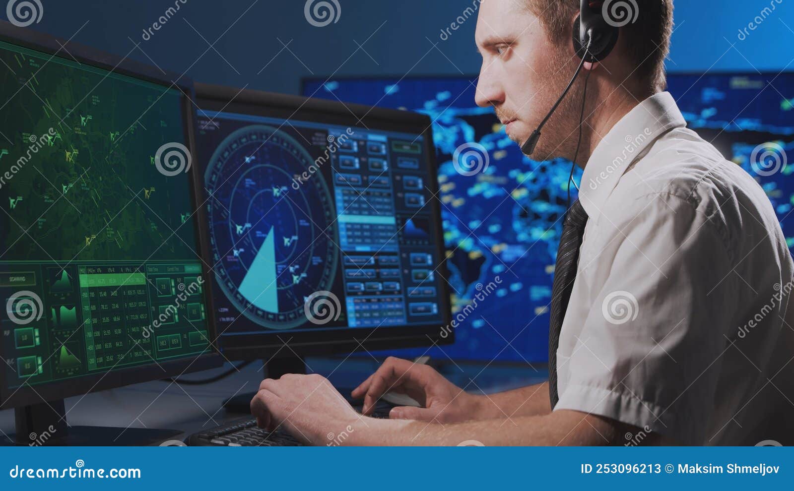 Workplace of the Professional Air Traffic Controller in the Control ...