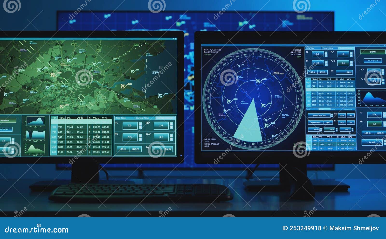 Workplace of the Professional Air Traffic Controller in the Control ...