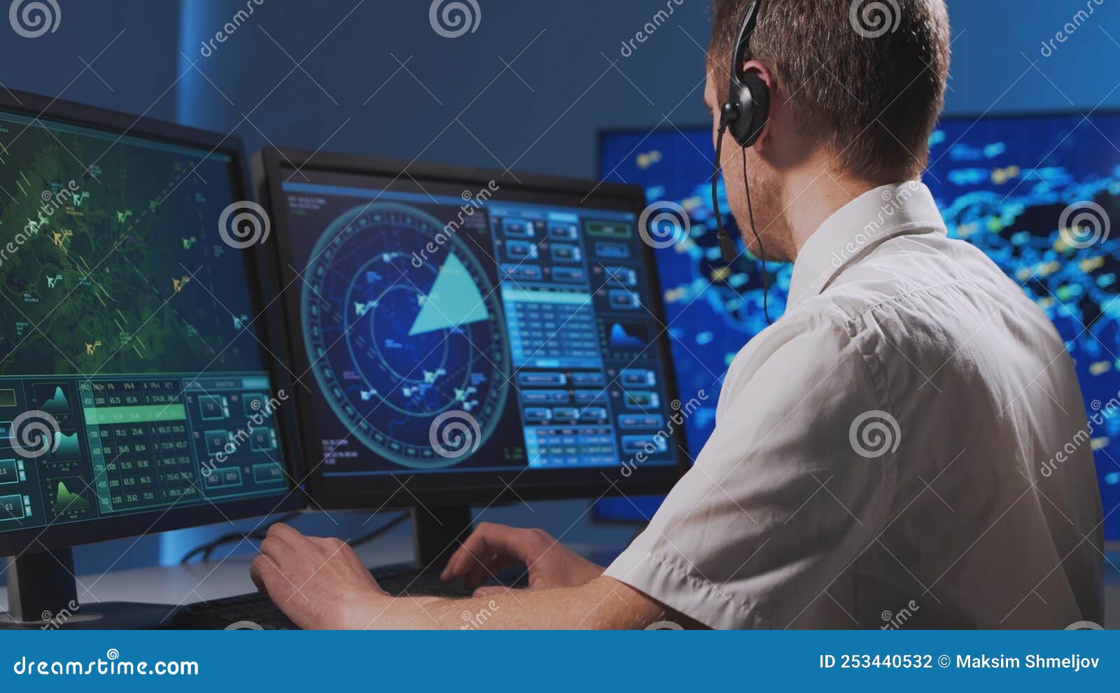 Workplace of the Professional Air Traffic Controller in the Control ...