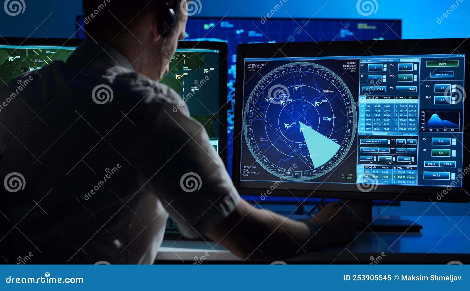 Workplace of the Professional Air Traffic Controller in the Control ...