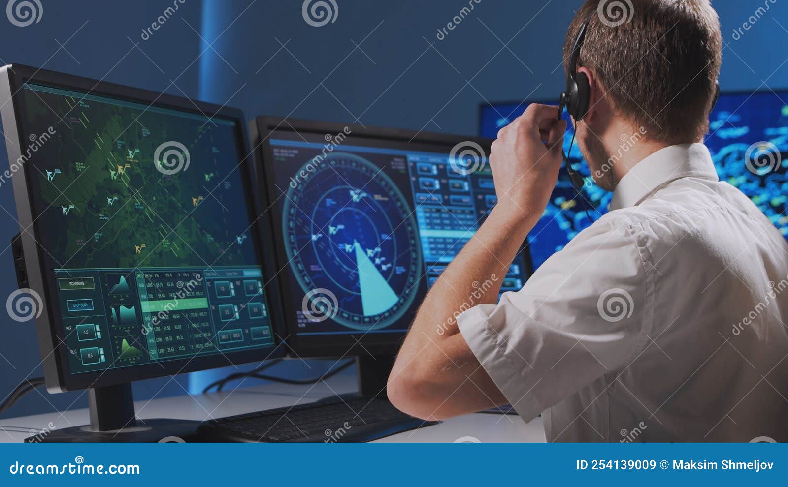 Workplace of the Professional Air Traffic Controller in the Control ...