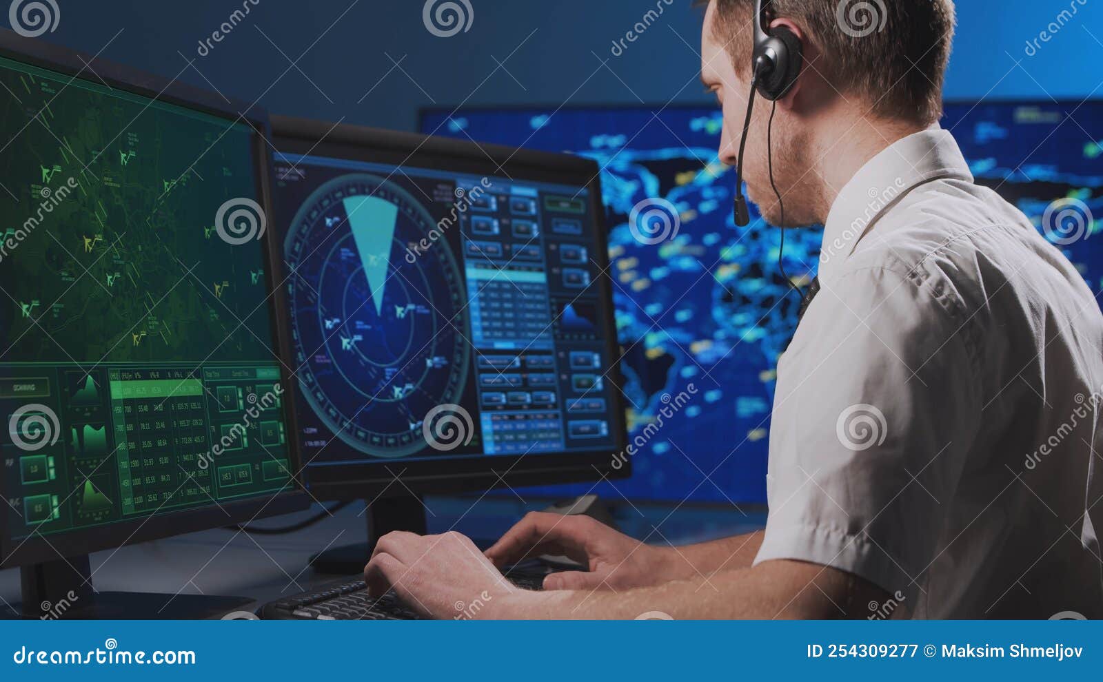 Workplace of the Professional Air Traffic Controller in the Control ...