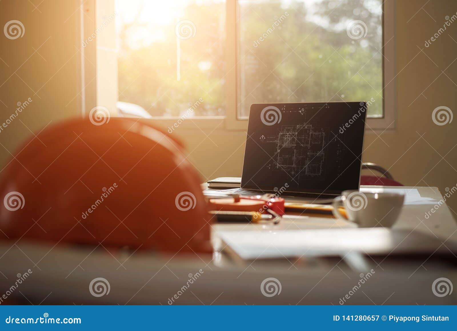 Workplace of Professional Architects with Computer Building Plan Design ...