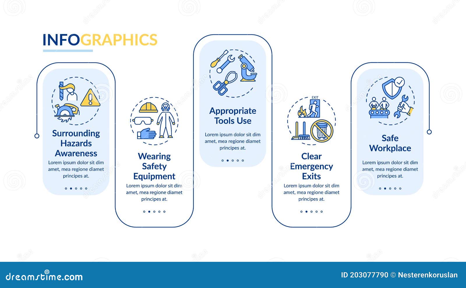 Workplace Safety Elements Vector Infographic Template Stock Vector ...