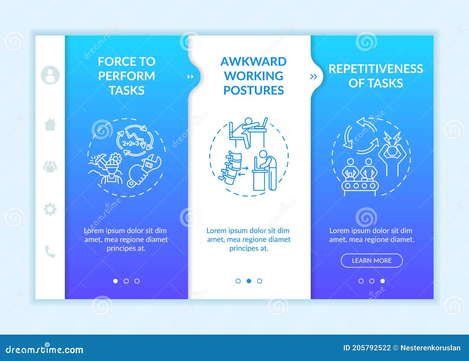 Awkward Working Postures Concept Icon Vector Illustration ...