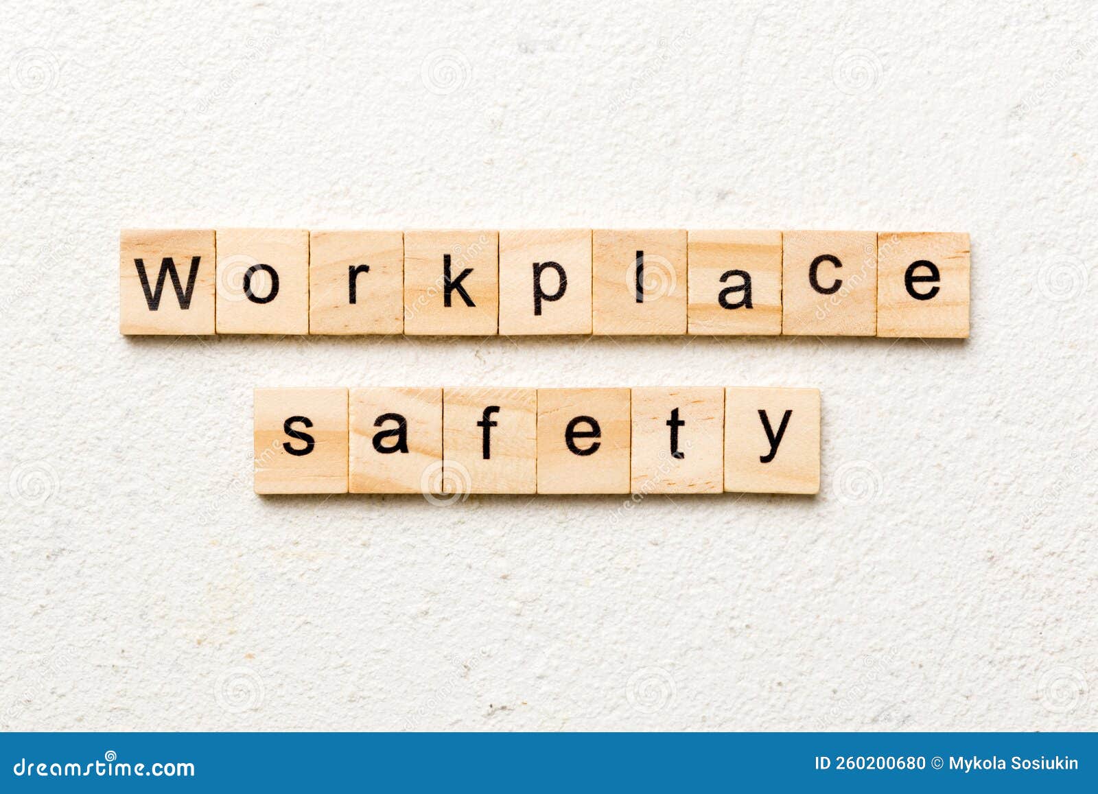 Workplace Safety Word Written on Wood Block. Workplace Safety Text on ...