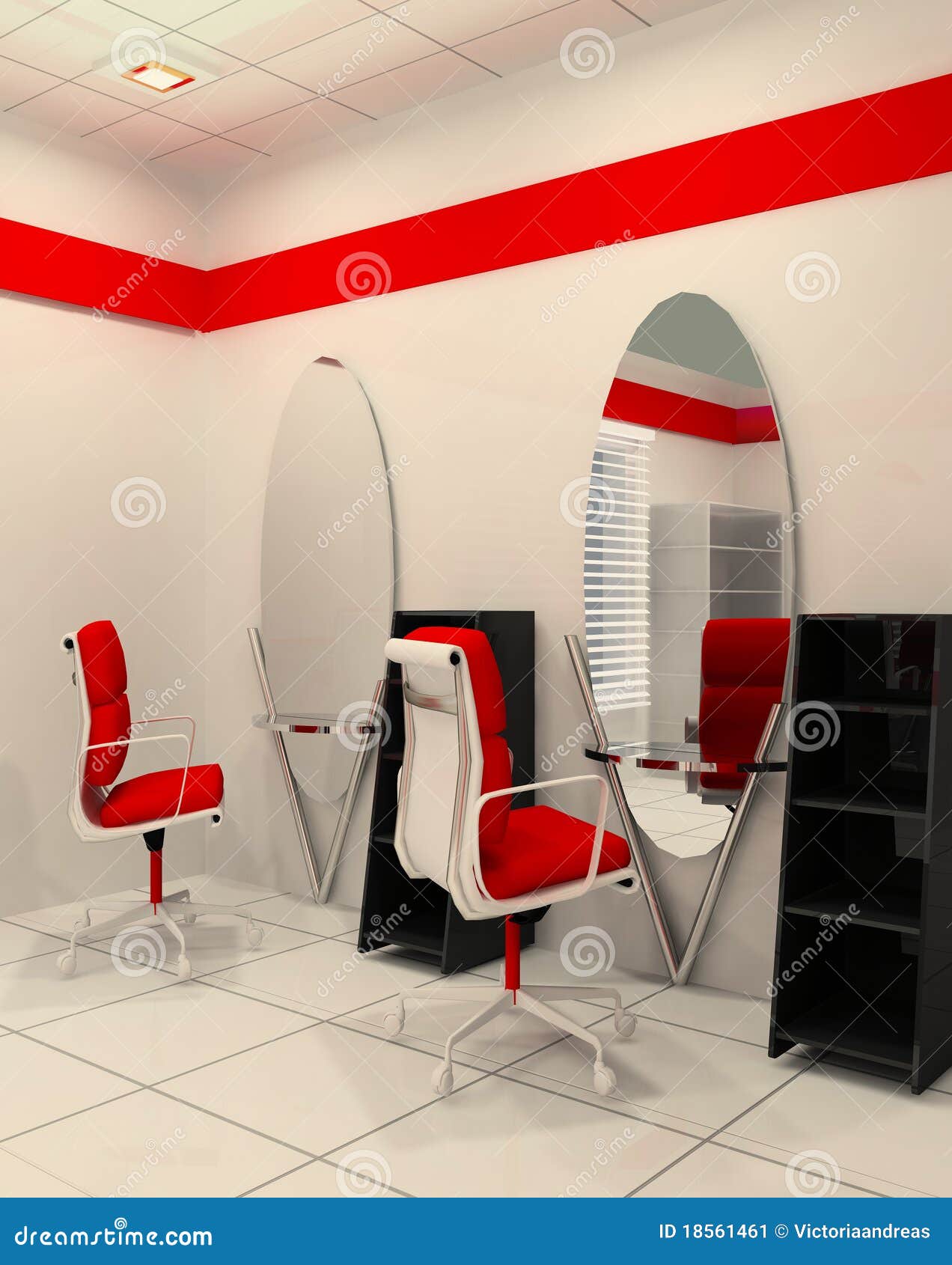 Workplace in Salon of Beauty Stock Illustration - Illustration of ...