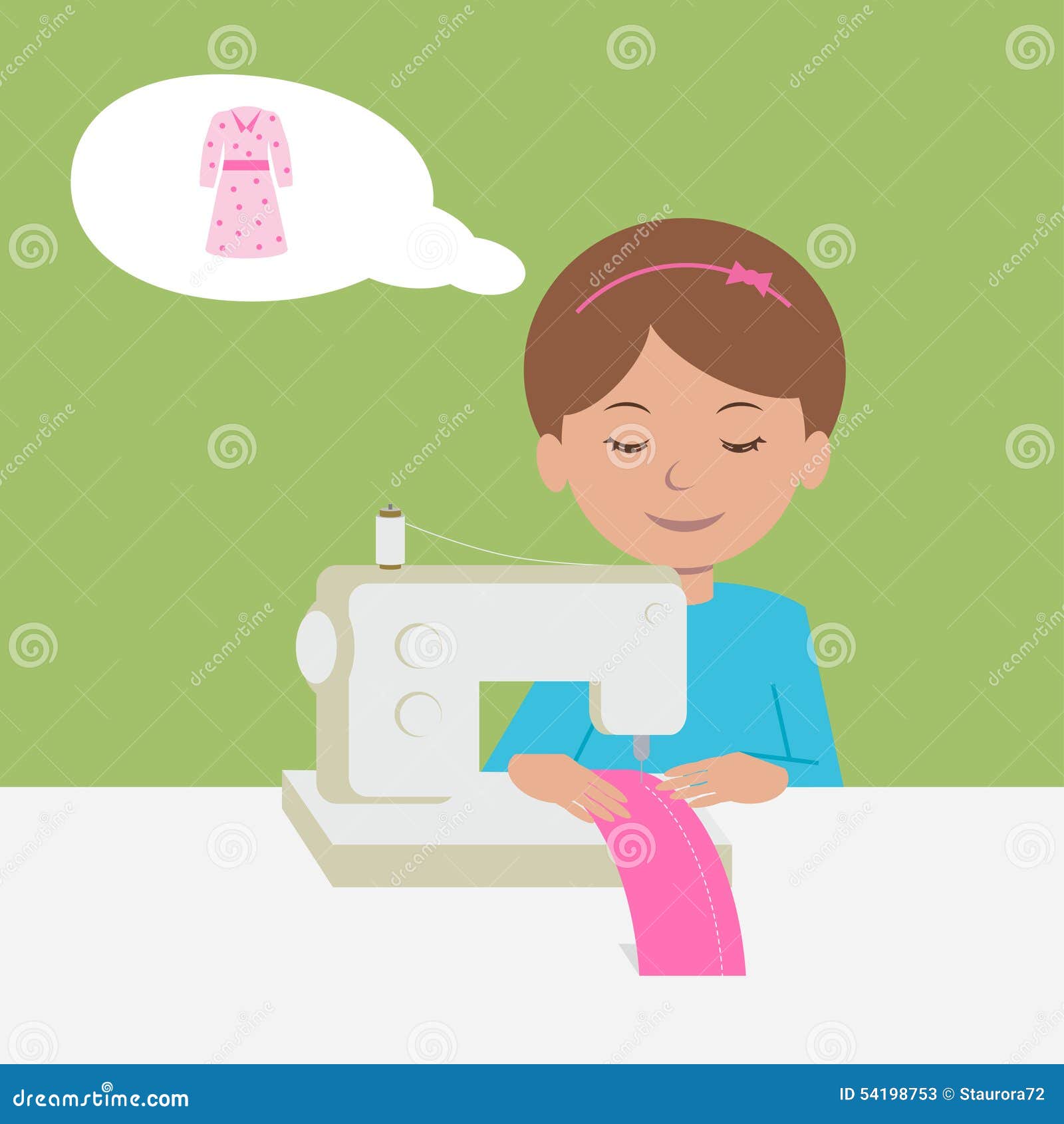 Workplace Seamstress. Cartoon Vector | CartoonDealer.com #54198753