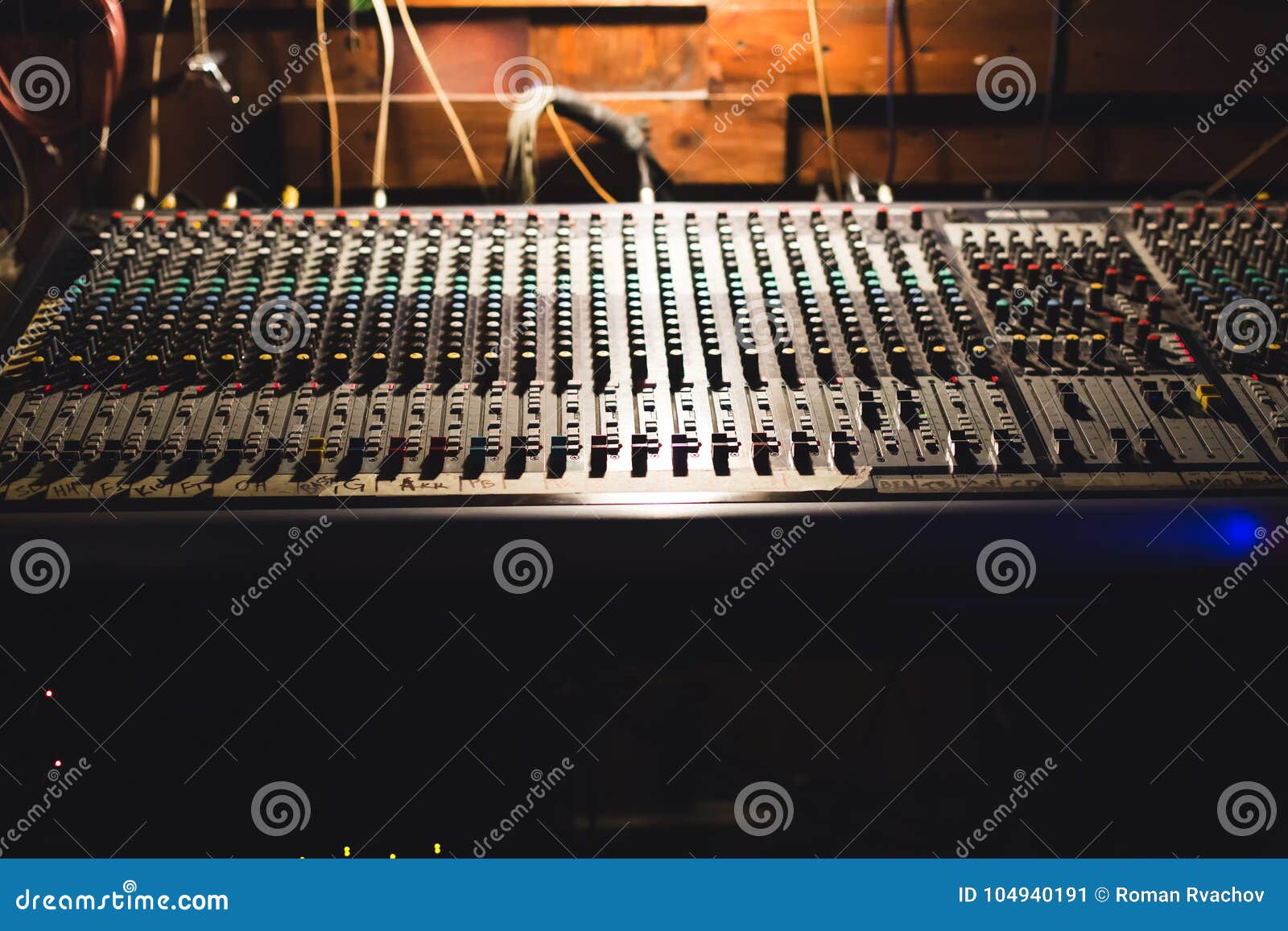 Workplace of Sound Engineer. Stock Image - Image of console, wall ...