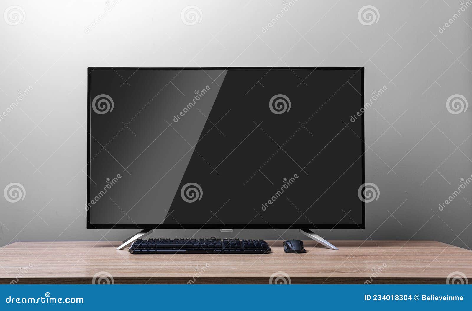 Workplace. Table with a Desktop Personal Computer. Stock Photo - Image ...